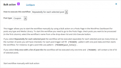 Bulk action – automate WordPress with a workflow plugin – jetFlow.io