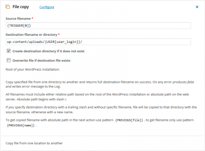 File copy – automate WordPress with a workflow plugin – jetFlow.io