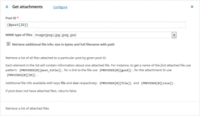 Get attachments – automate WordPress with a workflow plugin – jetFlow.io