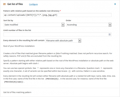 Get list of files – automate WordPress with a workflow plugin – jetFlow.io