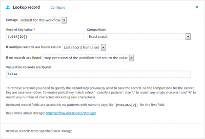 Lookup record – automate WordPress with a workflow plugin – jetFlow.io