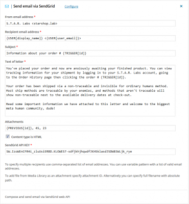 Send email via SendGrid – automate WordPress with a workflow plugin – jetFlow.io